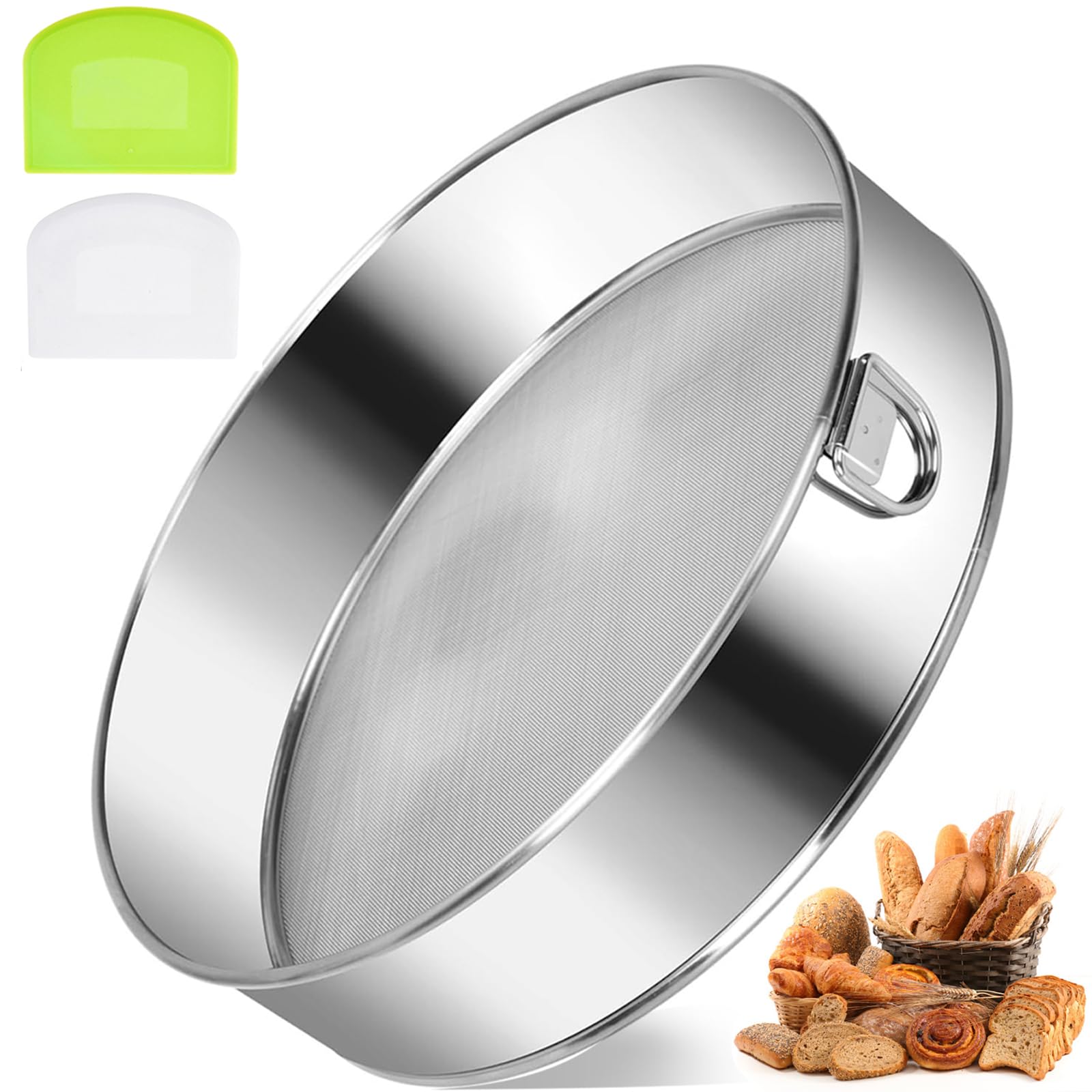 Snapklik.com : Flour Sifter Set 6 Inch Flour Sieve 60 Mesh Stainless ...