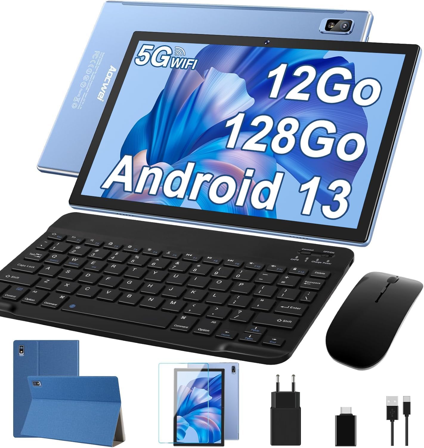 2025 Latest Tablette Tactile 10 Pouces Android 13 OS,12GB RAM+128GB ROM ...