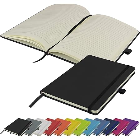 A5 Notebook New Lined Hardback Journal Notepad Note Book Notes Diary ...