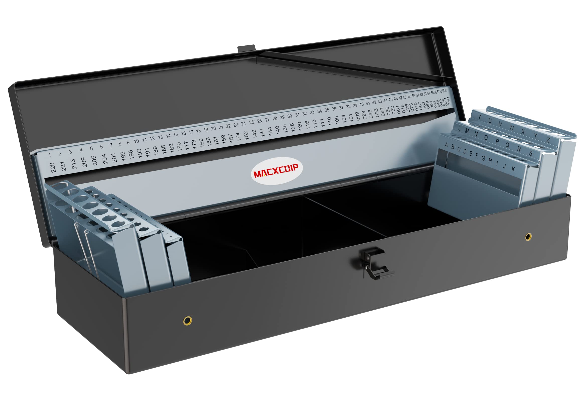 MACXCOIP 115PCS Drill Bit Index Box, Empty Metal Case (Excluding Drill ...