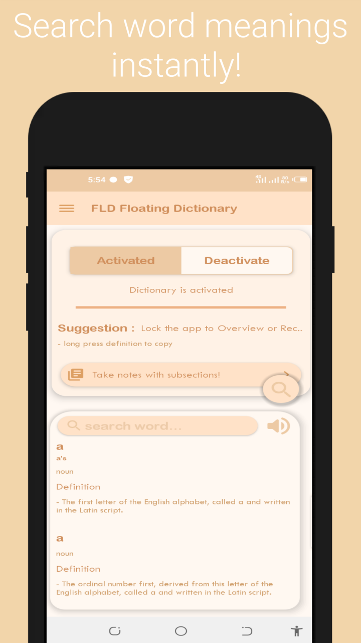 FLD Floating Dictionary - Search word meanings instantly! - App on ...