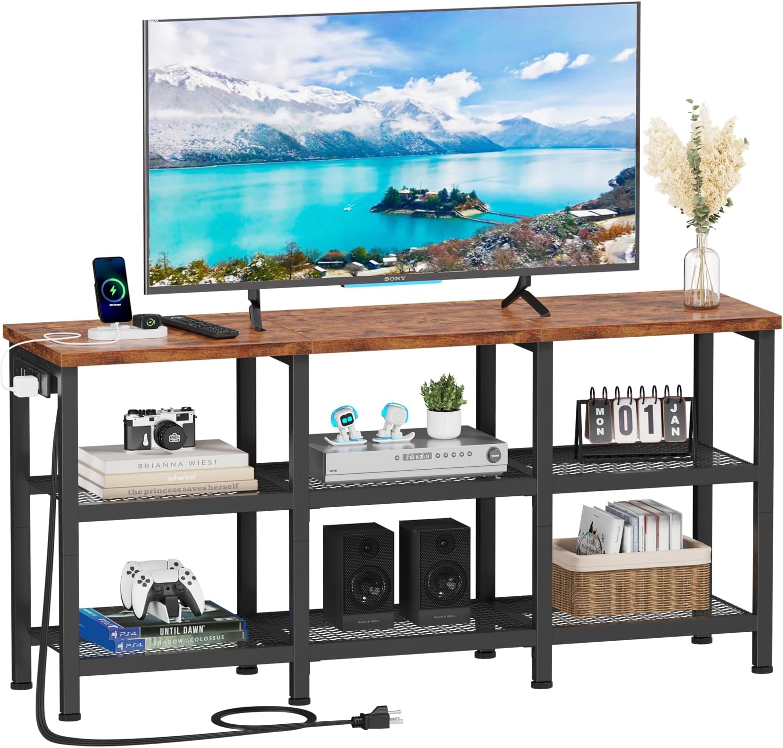 Amazon.com: Furologee TV Stand for TVs up to 55 Inch, Entertainment ...