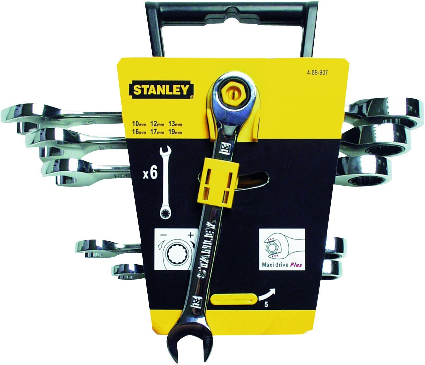 Stanley 4-89-907 Maxi Drive Plus Combination Ratchet Spanner 6 Piece ...