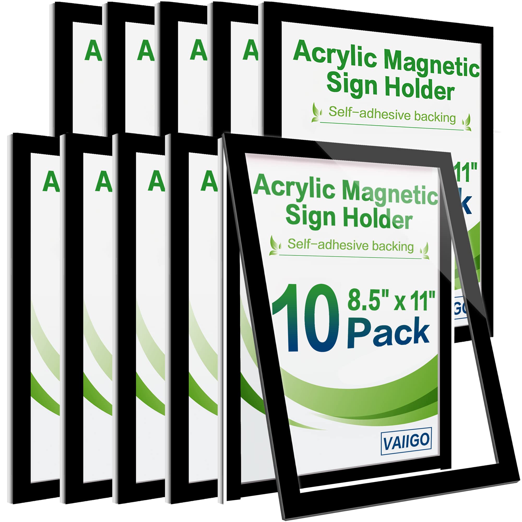 VAIIGO Acrylic Sign Holder 8.5" x 11", 10 Pack Magnetic Wall Mount Sign ...