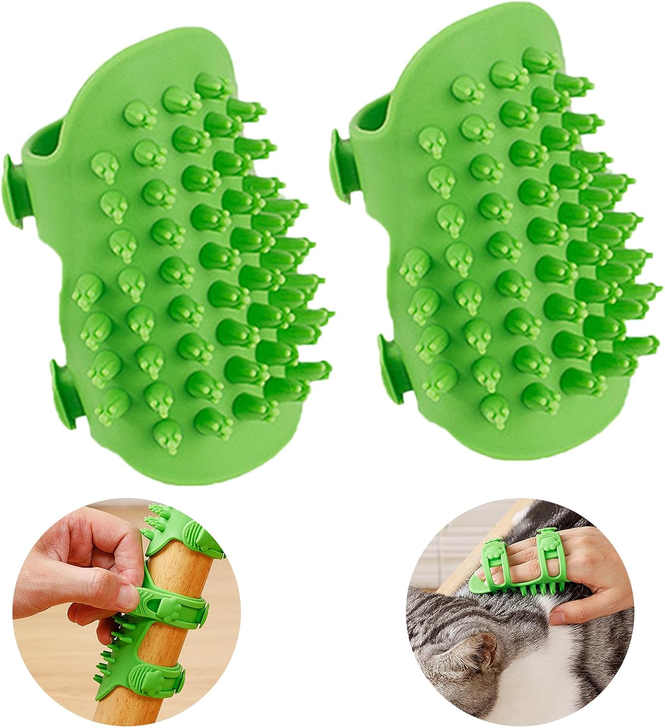 Amazon.com : Hislaves 2pcs Self Cleaning Cat Brush 2-in-1 Tickling Comb ...