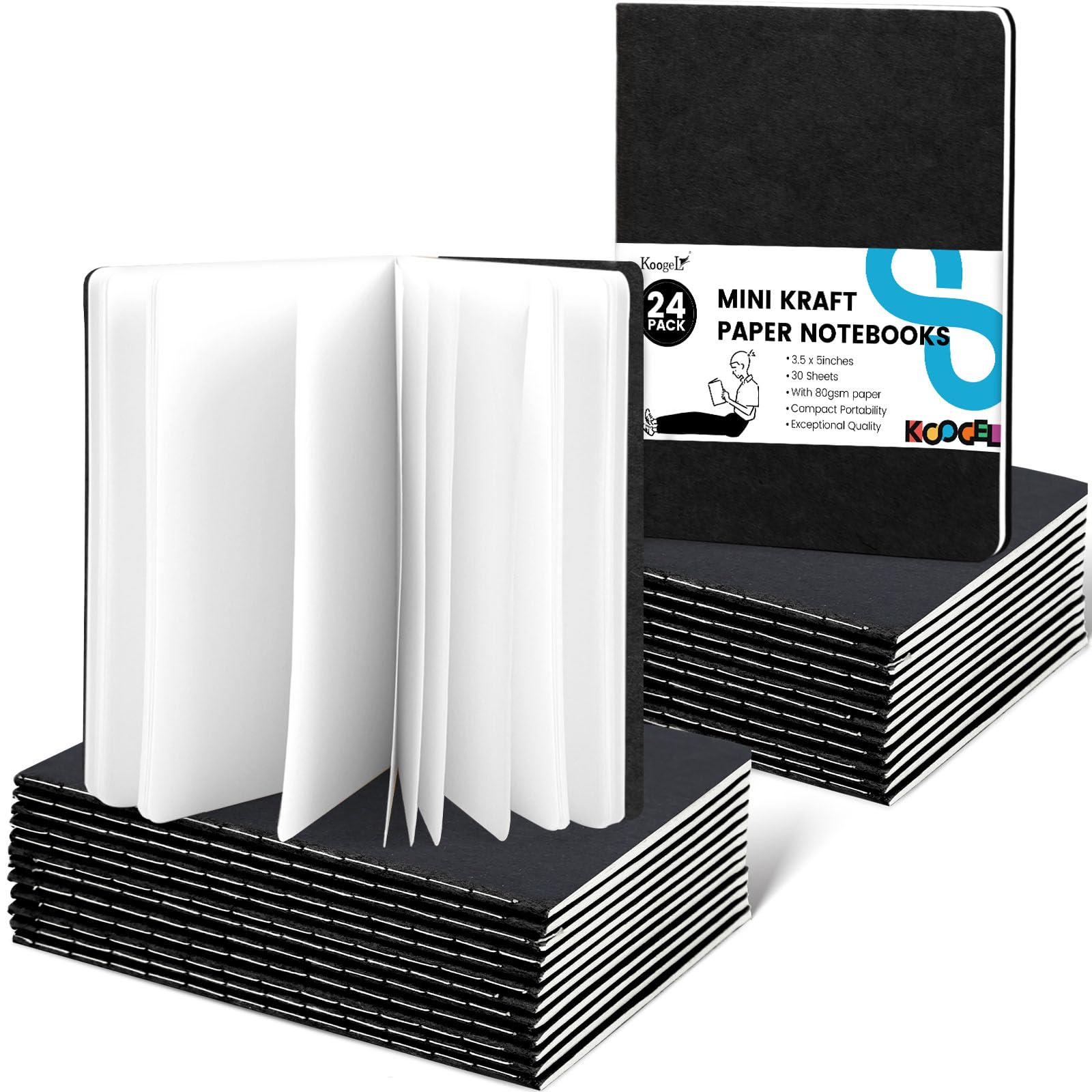 Amazon.com : Koogel 24PCS Mini Notebooks Bulk, Blank Pocket Notebooks ...