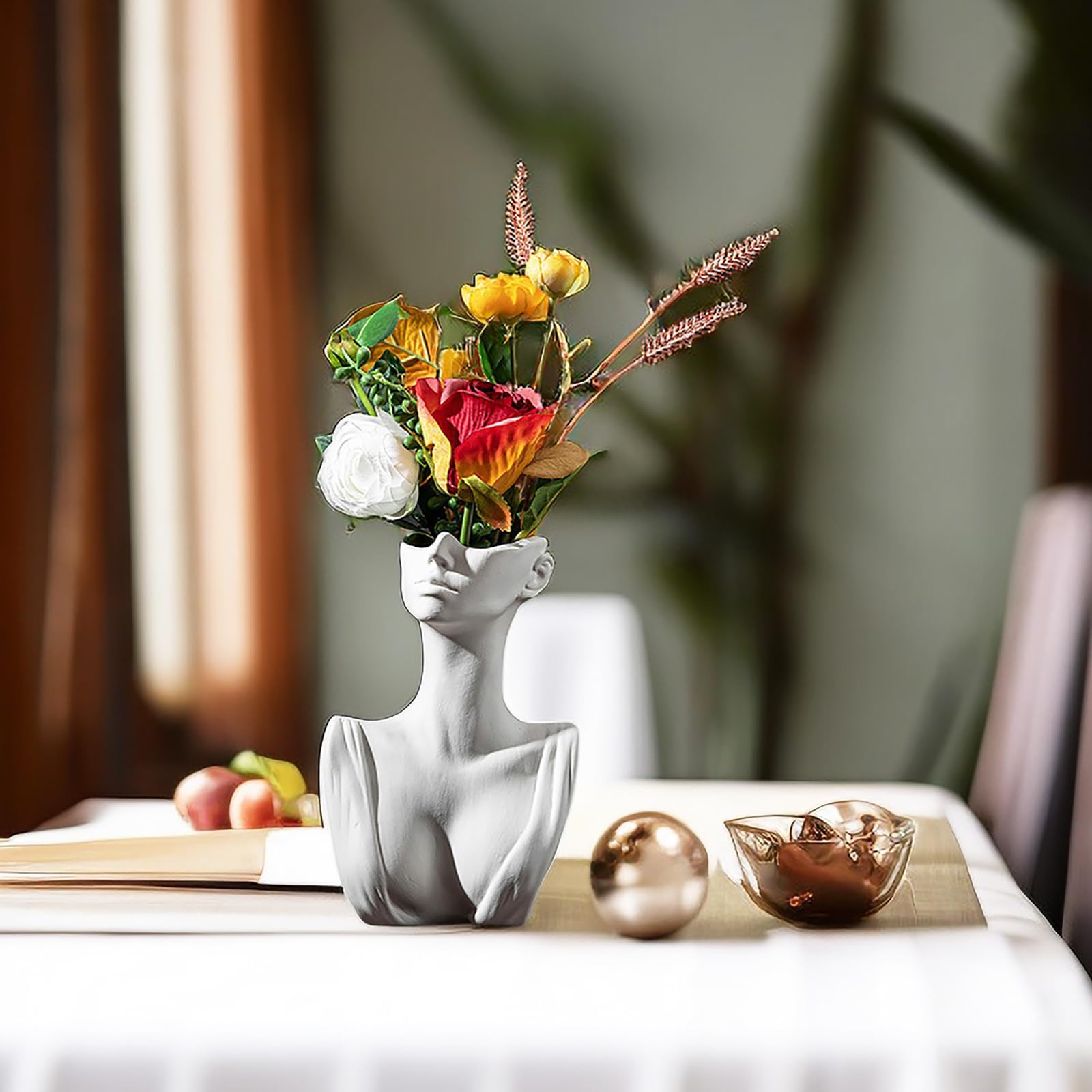 Amazon.com: White Ceramic Female Body Vase, Vase Centerpiece, Aesthetic ...