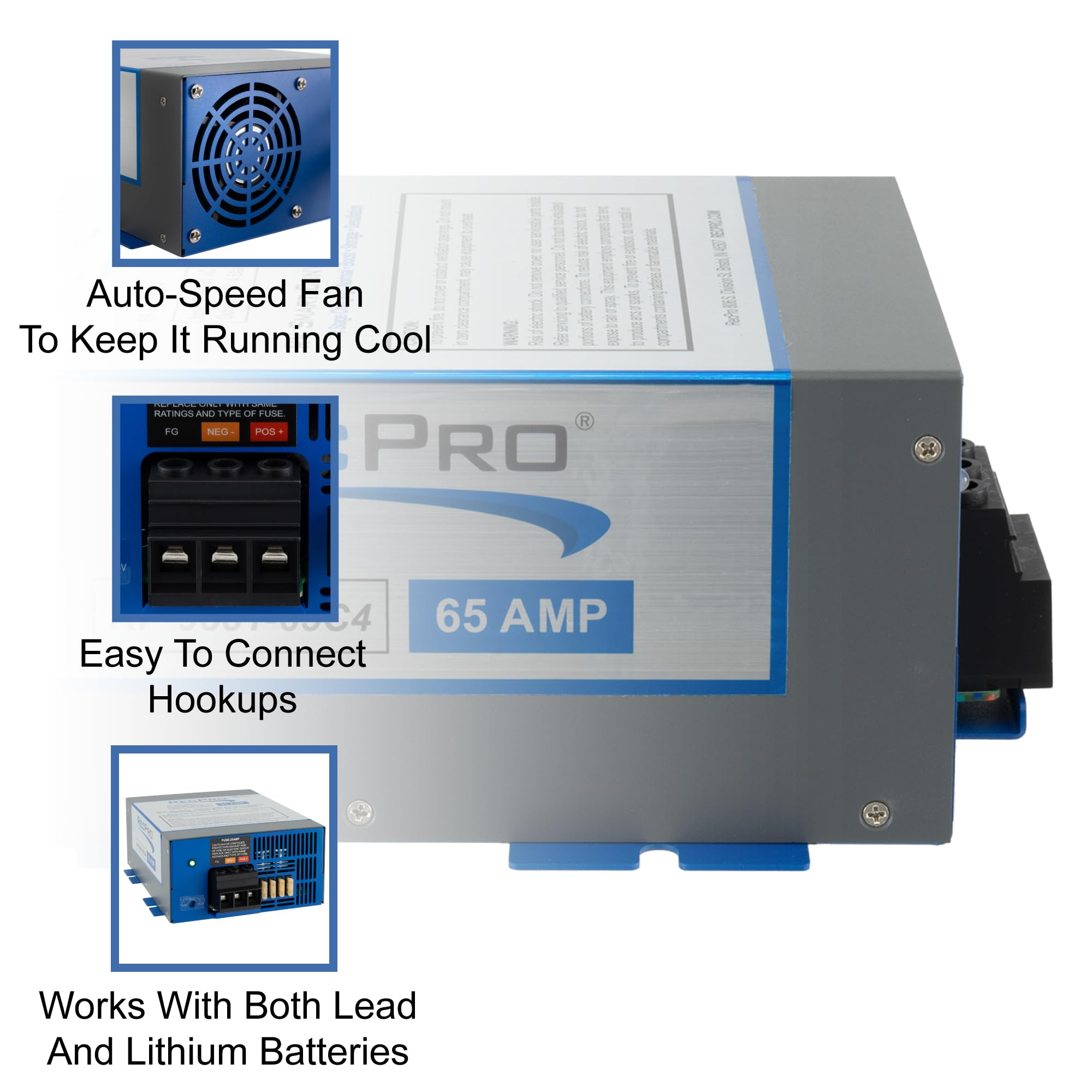 Snapklik.com : RV Converter 65 Amp RV Power Converter & Battery Charger ...