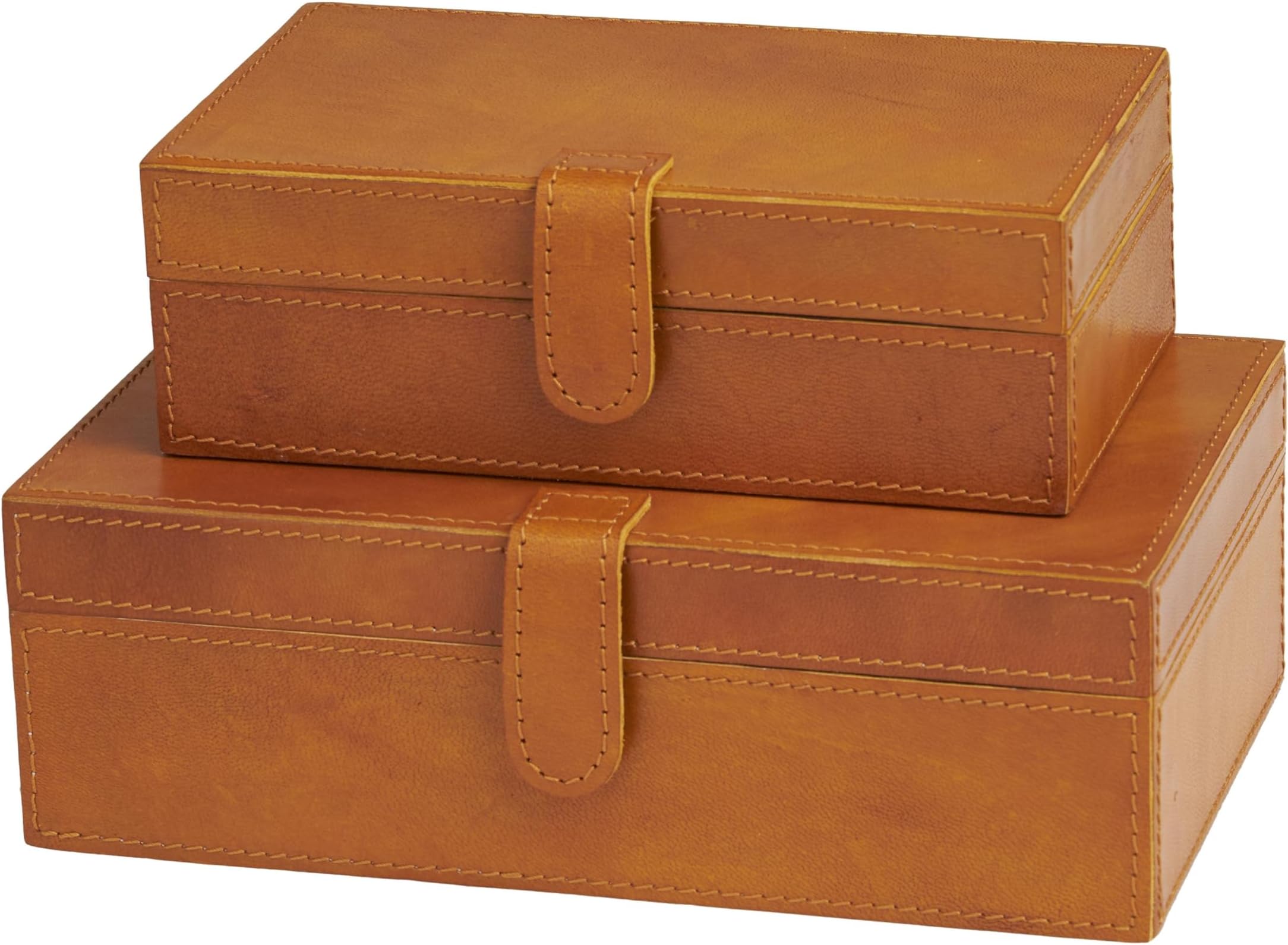 Amazon.com: Deco 79 Leather Handmade Decorative Box Storage Decorative ...