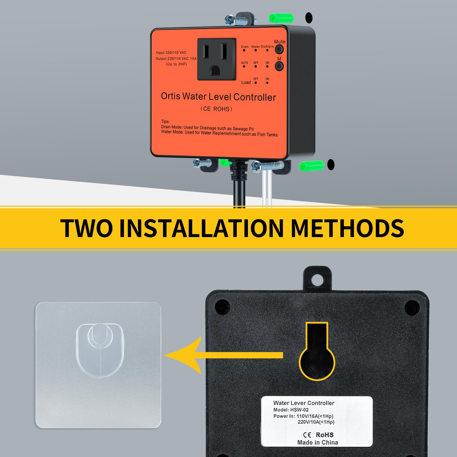 Snapklik.com : Hi-Lo Sump Pump Switch, Ortis Electronic Adjustable ...