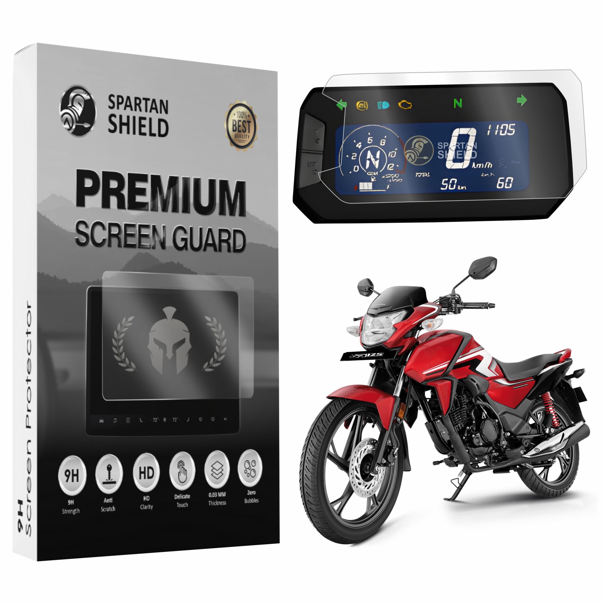 Spartan Shield Digital Meter Screen Guard For HONDA SP160 Bike | 9H TFT Instrument Cluster ...
