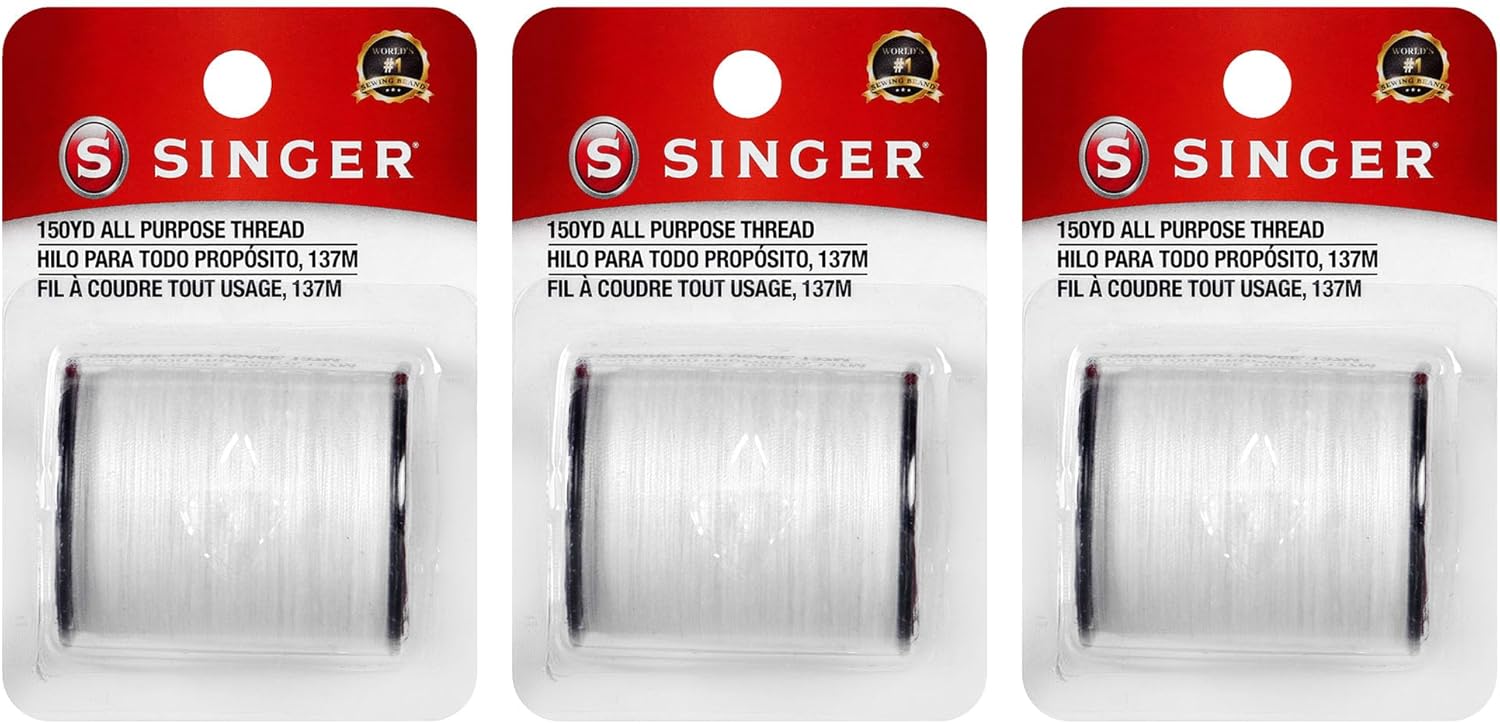 Amazon.com: SINGER All Purpose Polyester Thread, 150 Yards, White (3-Pack)
