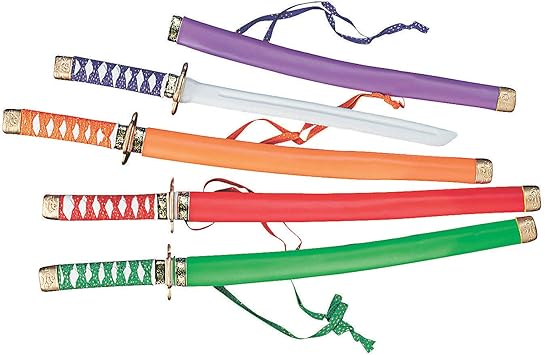 Amazon.com: Fun Express NEON Samurai Swords - Vibrant and Colorful Toy ...