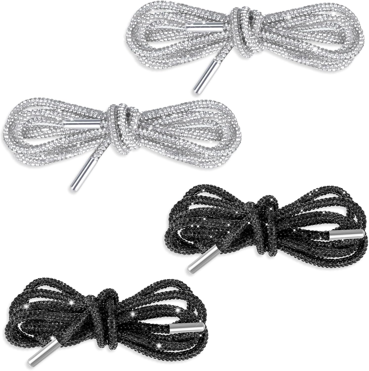 Amazon.com: KALIONE 4 Pieces Glitter Shoe Laces Bling Rope Shoe Laces ...