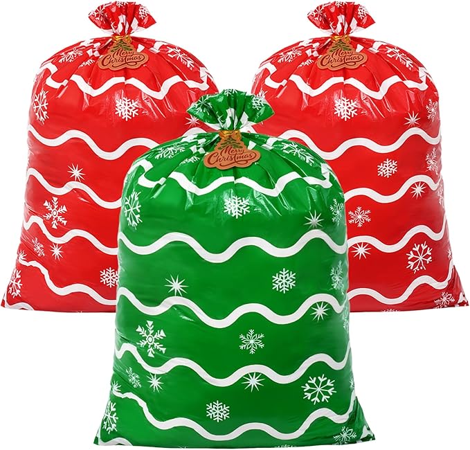 Amazon.com: Sofier 3pcs Large Christmas Gift Bags, 36"x44" Holiday Gift ...