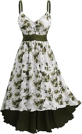 ROSE GAL Women Plus Size Floral Jacquard Sundress Rhinestone Chain ...