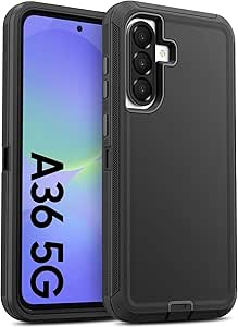 Amazon.com: Jelanry Case for Samsung Galaxy A36 5G, Heavy Duty & Rugged Protective Dual-Layer ...