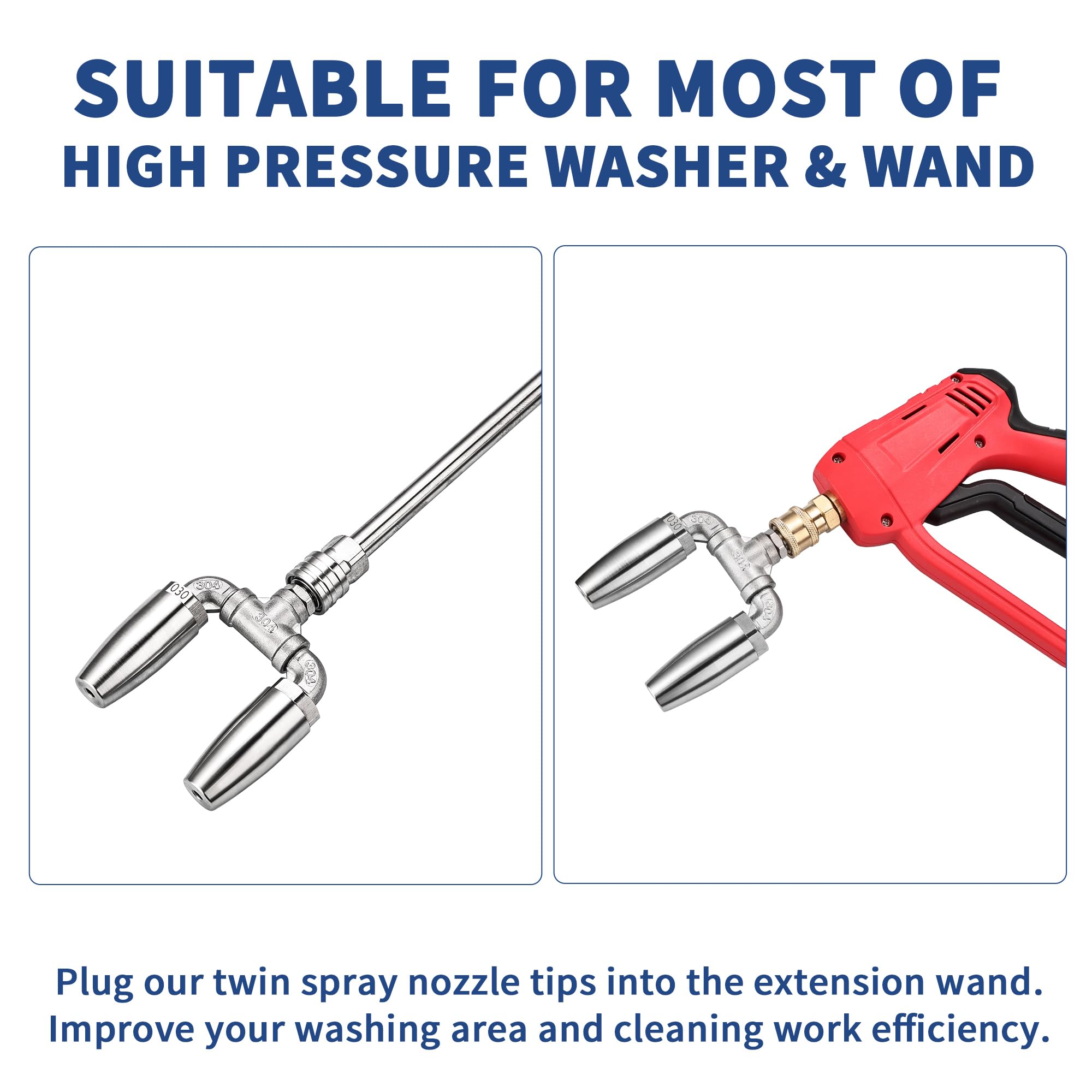 Snapklik.com : Selkie Stainless Steel Twin Turbo Nozzle, 360 Rotating ...