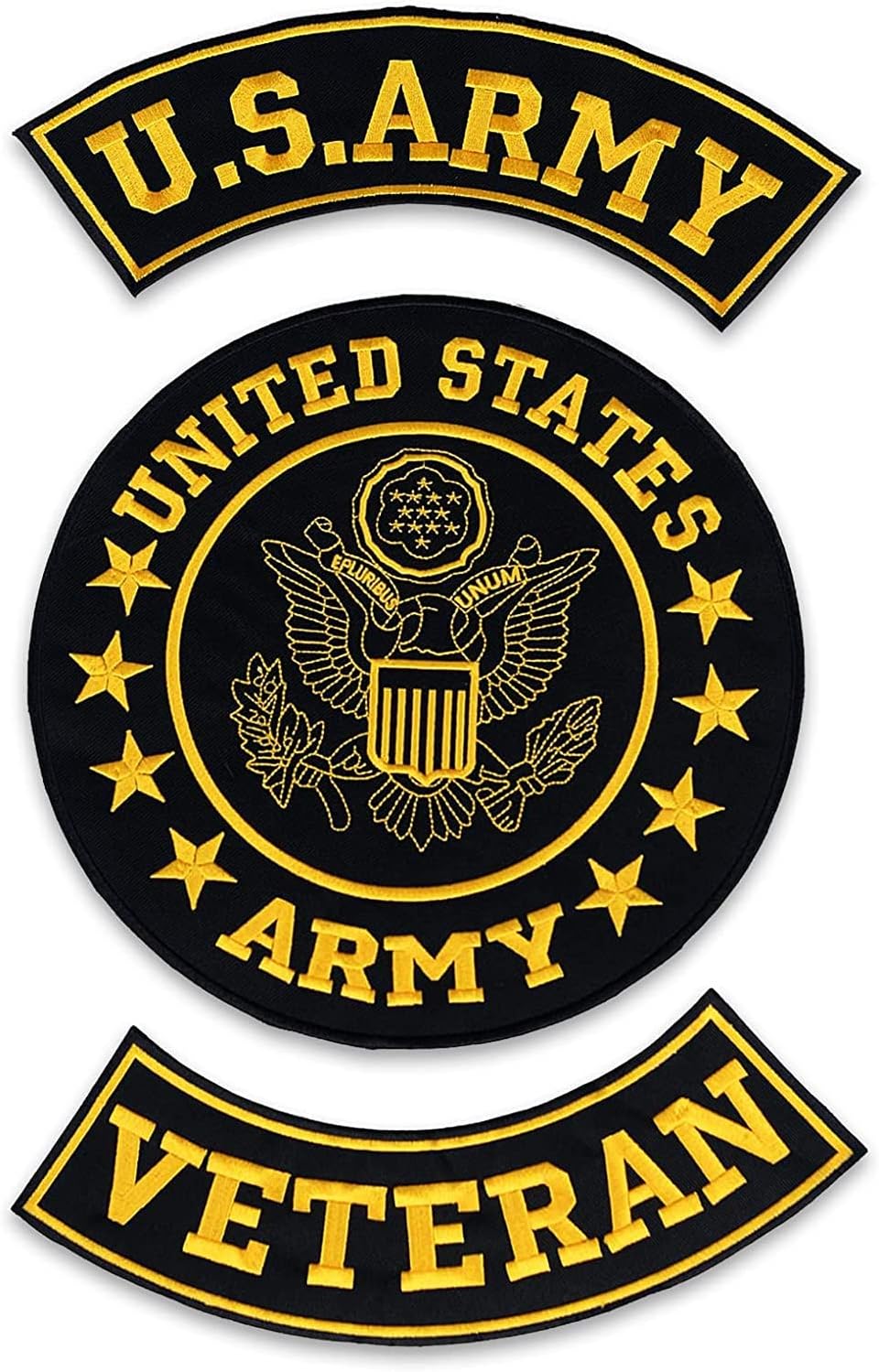 Amazon.com: US Army Veteran Patches Set for Veterans Bikers Motorcycle ...