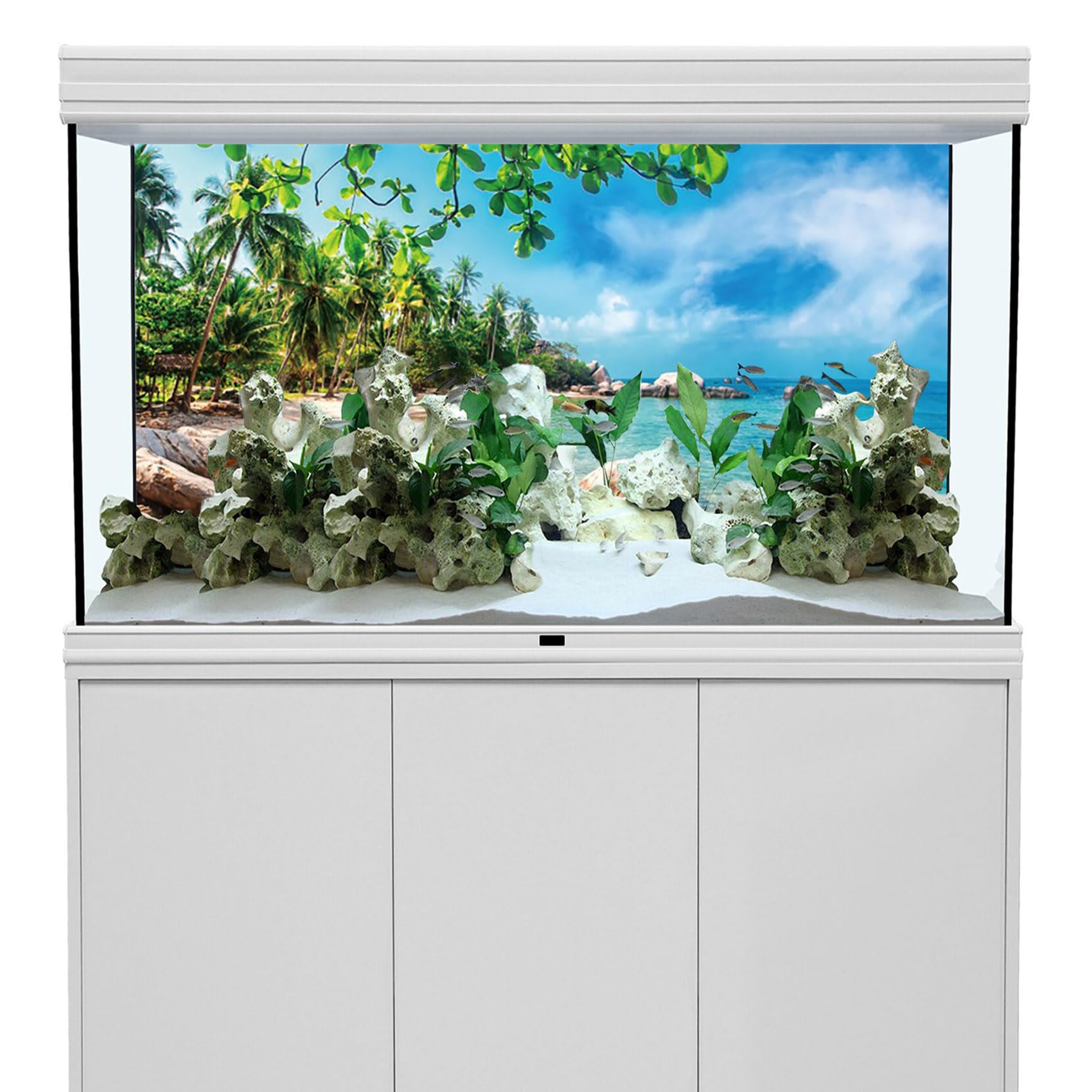 Snapklik.com : Fish Tank Background 72x18 Inch Blue Sky Ocean Beach ...