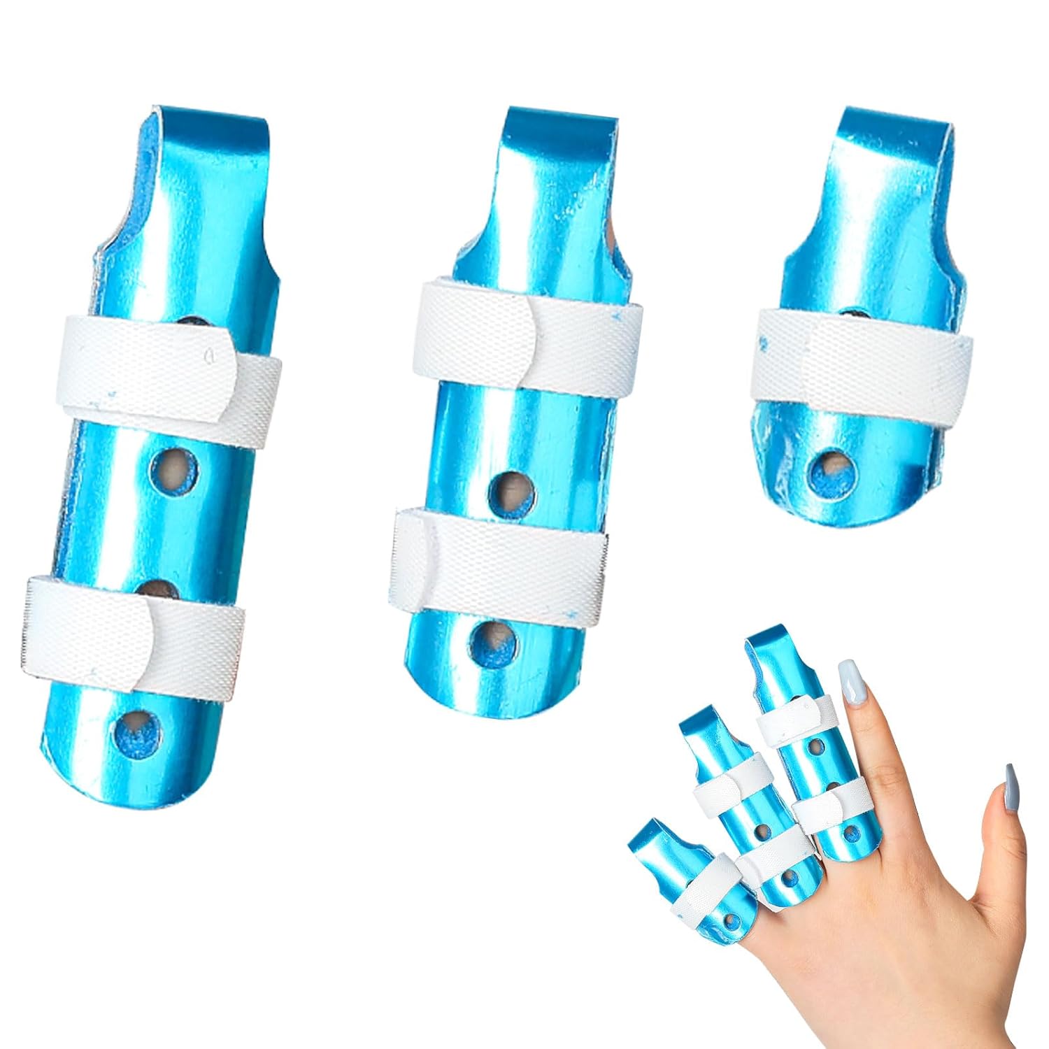 YOGONEV Férula para Dedo - 3 Piezas Férulas de Aluminio Ajustables para ...