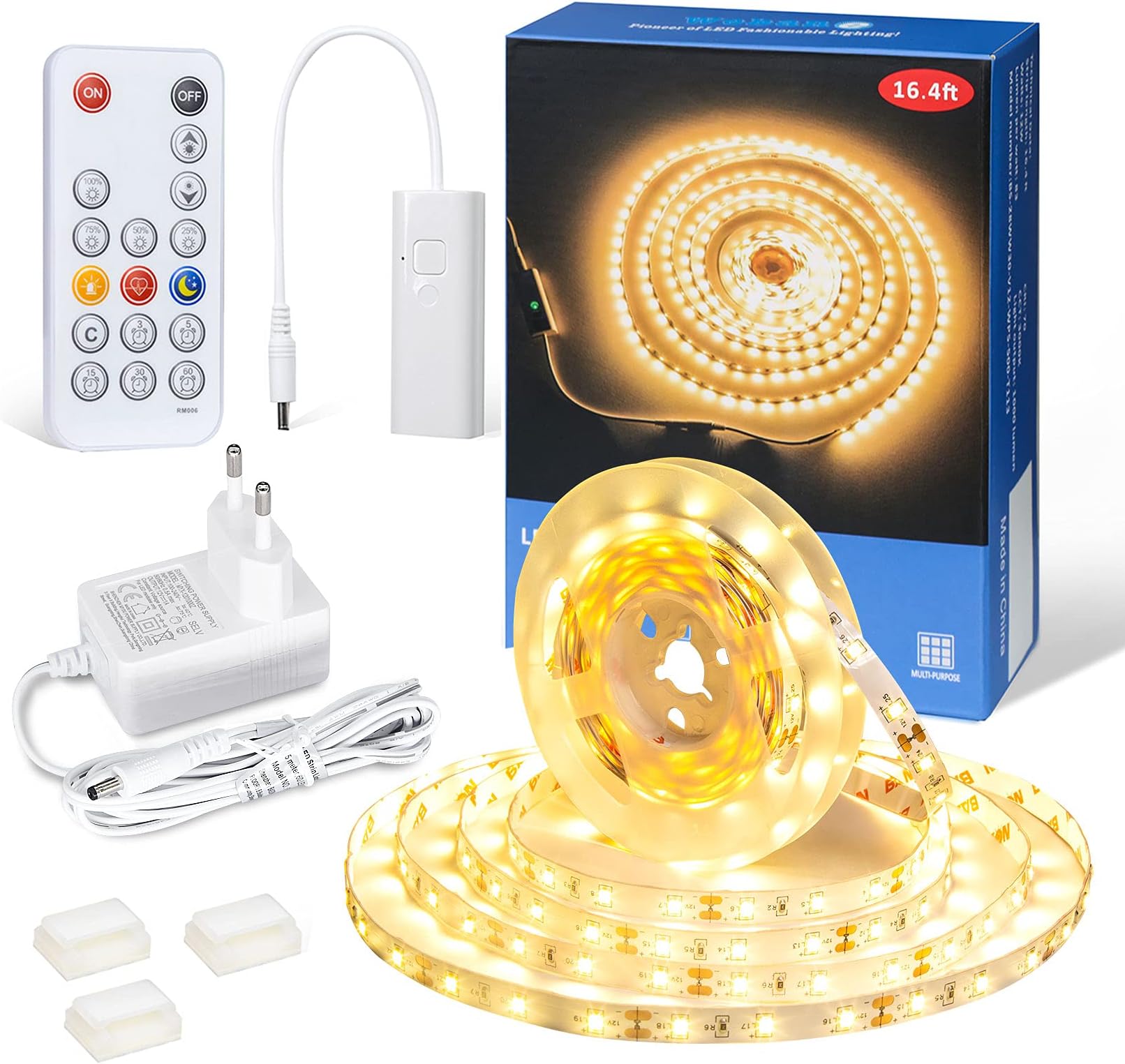 WOBANE Striscia Led COB 2 Metri 12V, Striscia Led Bianco Caldo 3000K ...