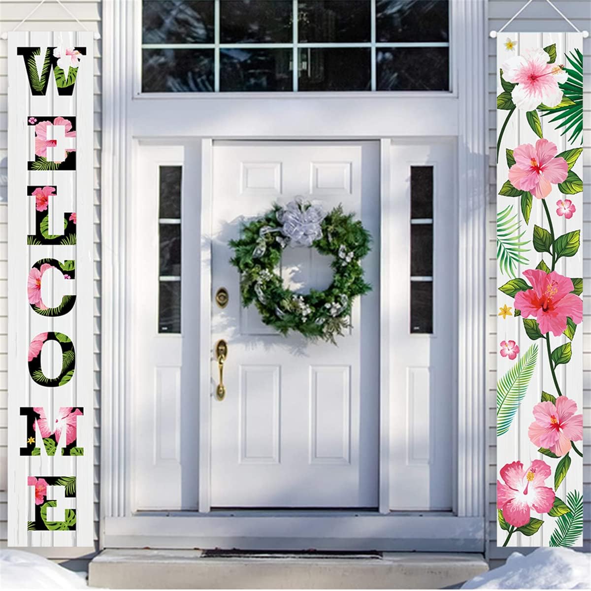 Amazon.com: KYMY Welcome Spring Summer Porch Banners 70.8 x 11.8 inch ...