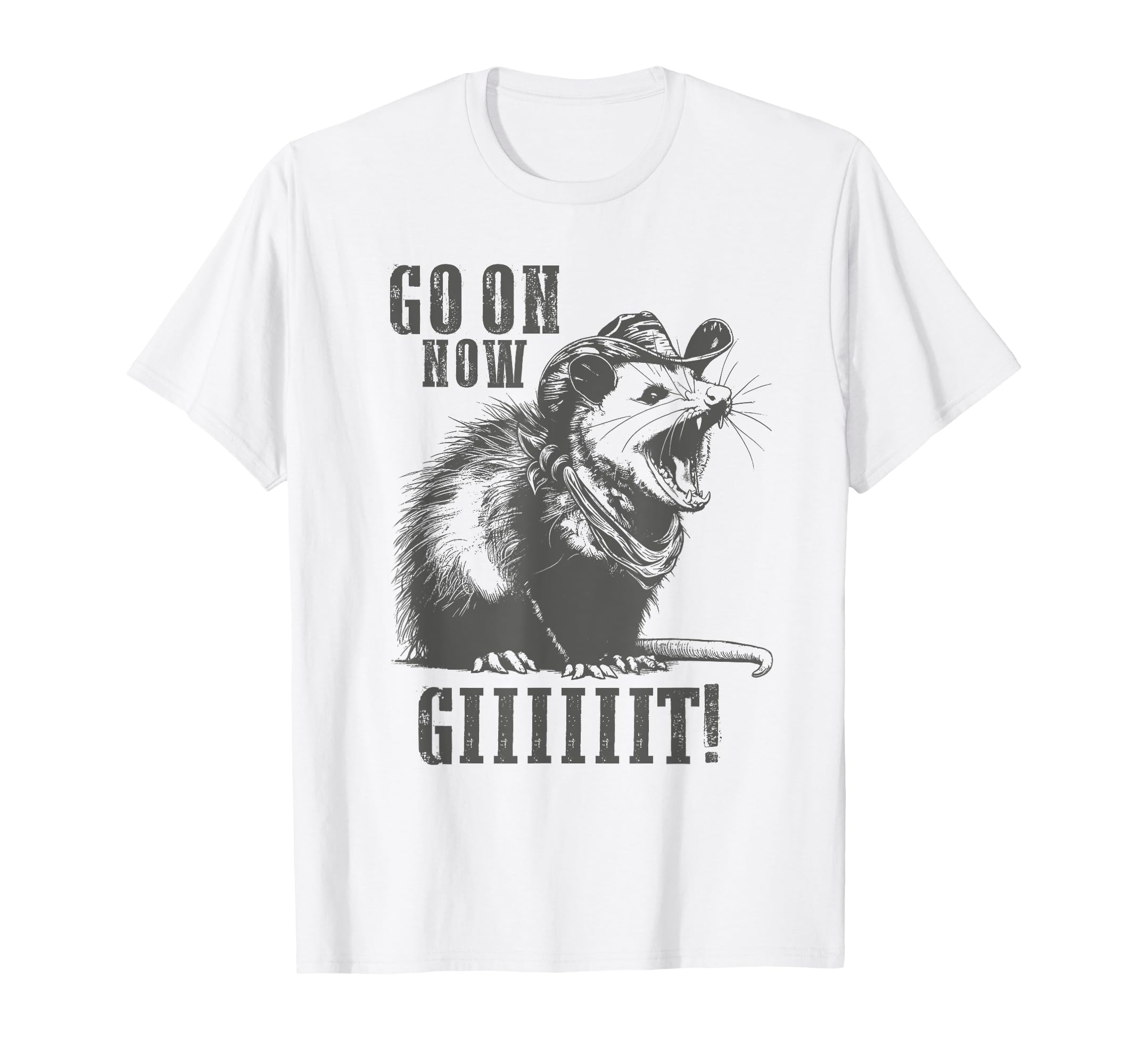 Amazon.com: Vintage Cowboy Opossum Shirt - Go On Now Git Western ...