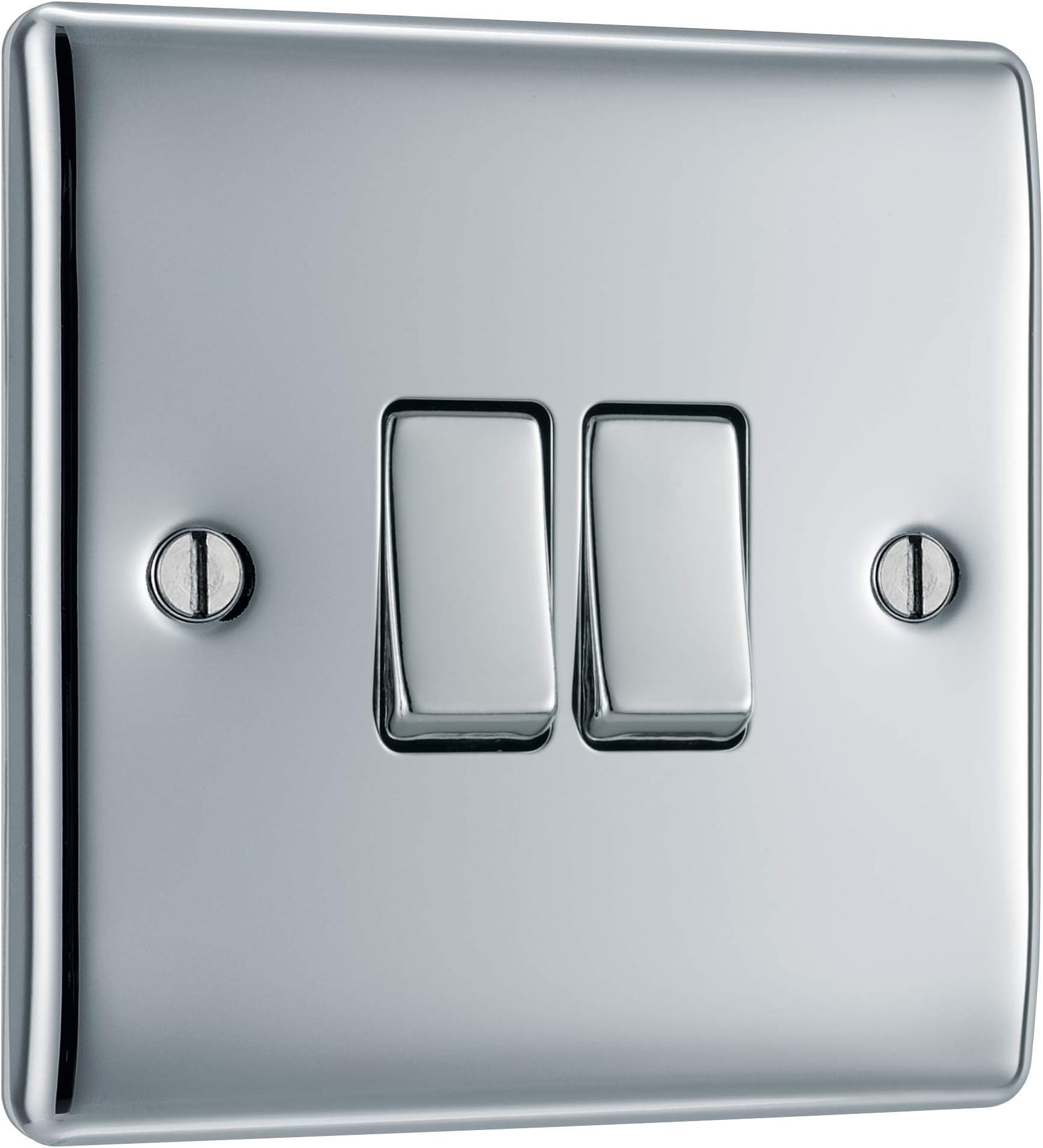 BG Electrical Double Wall Light Switch, 2 Way, Raised and Slim Profile ...