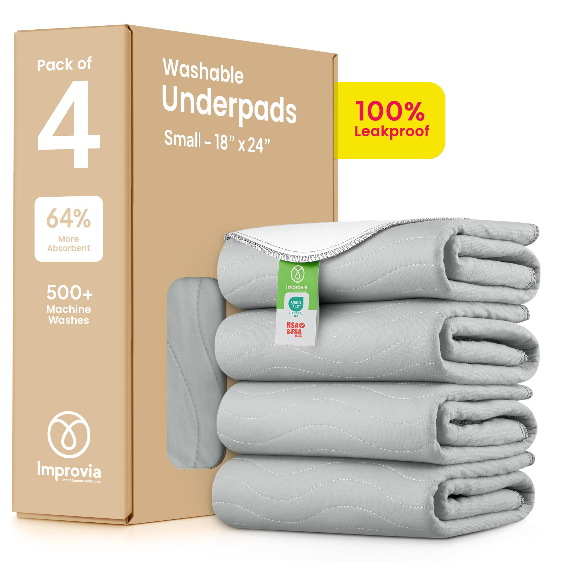 Amazon.com: IMPROVIA® Washable Underpads, Heavy Absorbency Reusable ...
