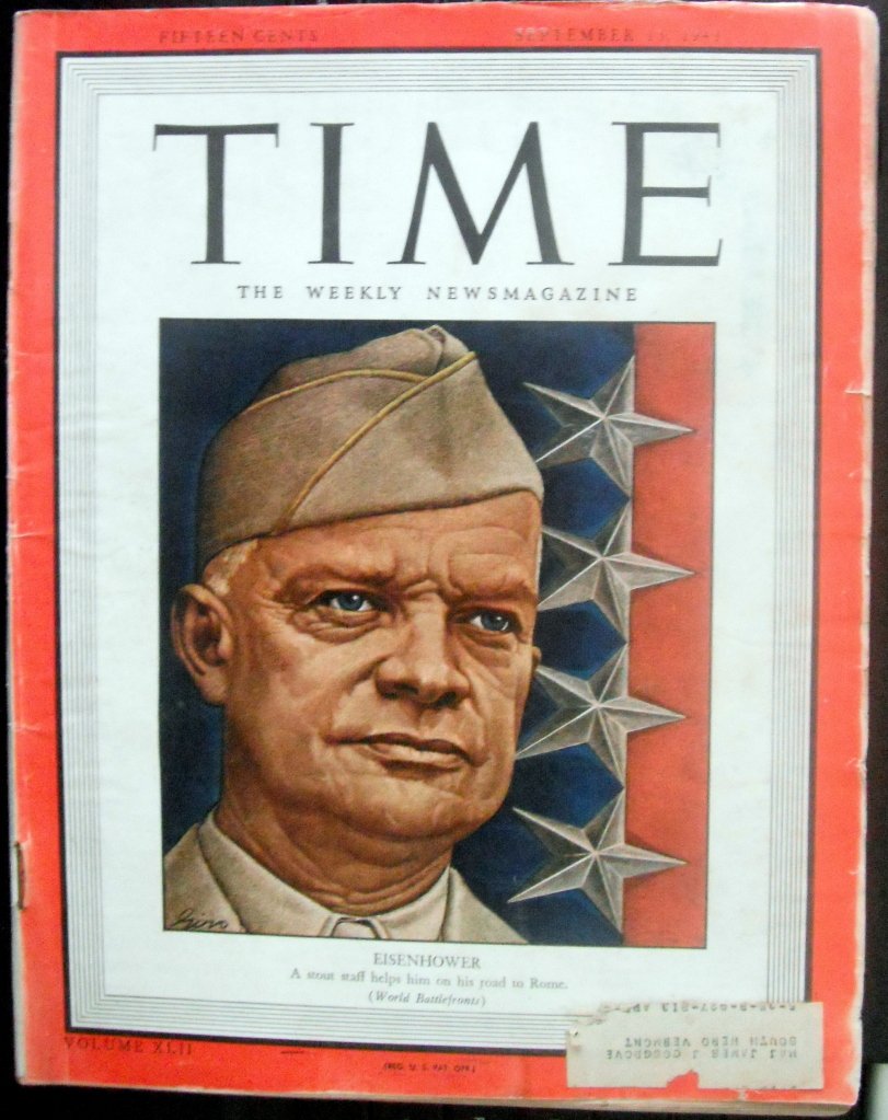 Time Magazine September 13, 1943 Eisenhower "World Battlefronts": Time ...