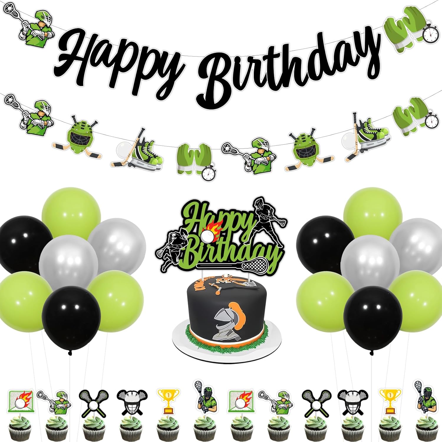 Amazon.com: Funmemoir Lacrosse Birthday Party Decorations for Boys ...