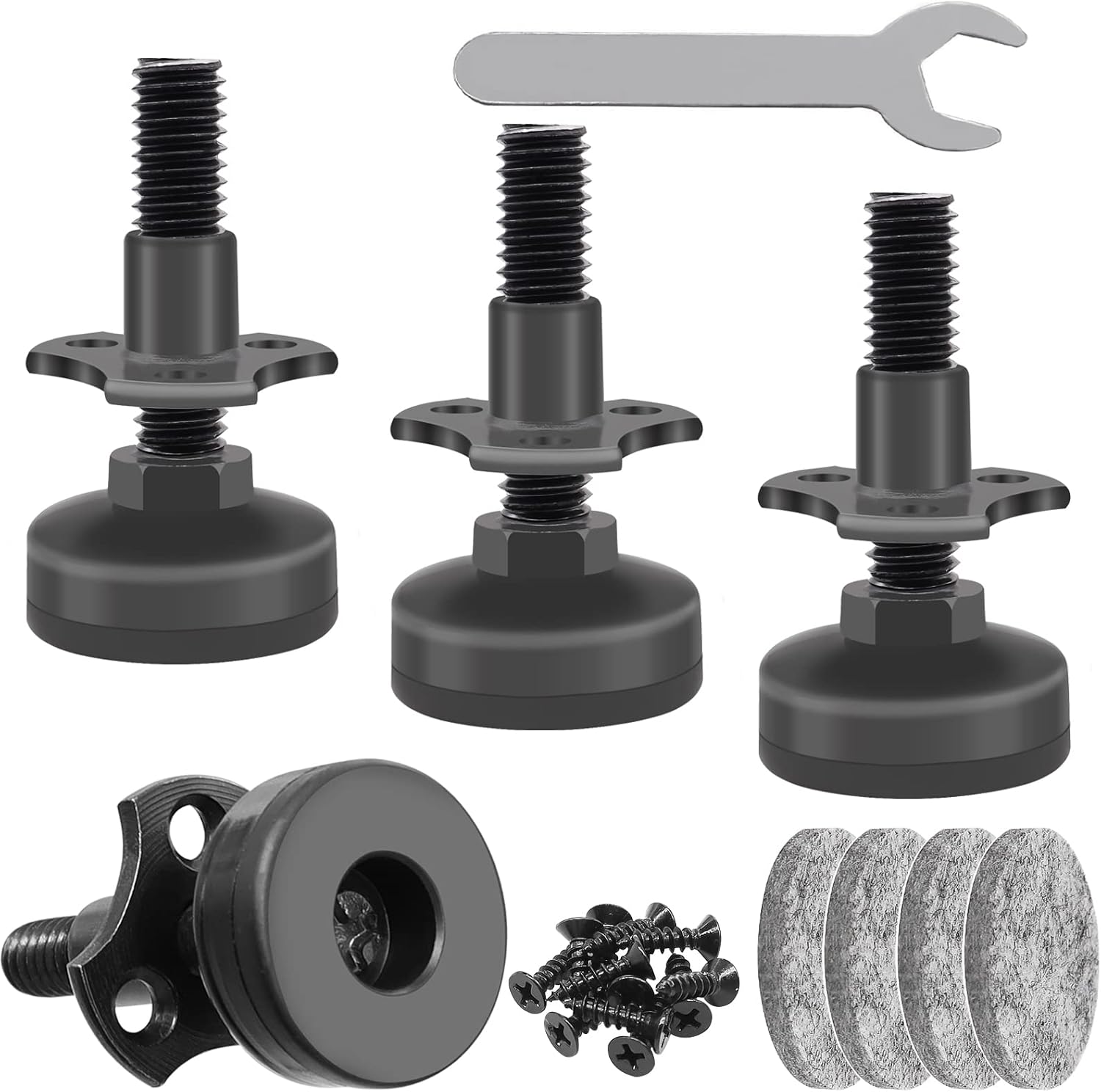 Sunxeke Adjustable Leveling Feet Furniture Levelers 4pcs Black Table ...