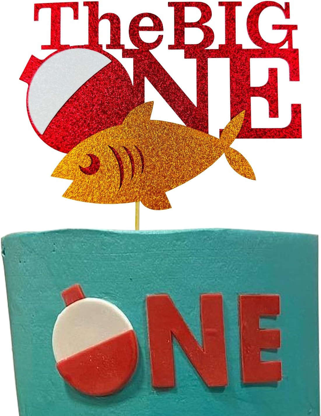 Amazon.com: The Big One Cake Topper - Fishing Cake Topper - First ...
