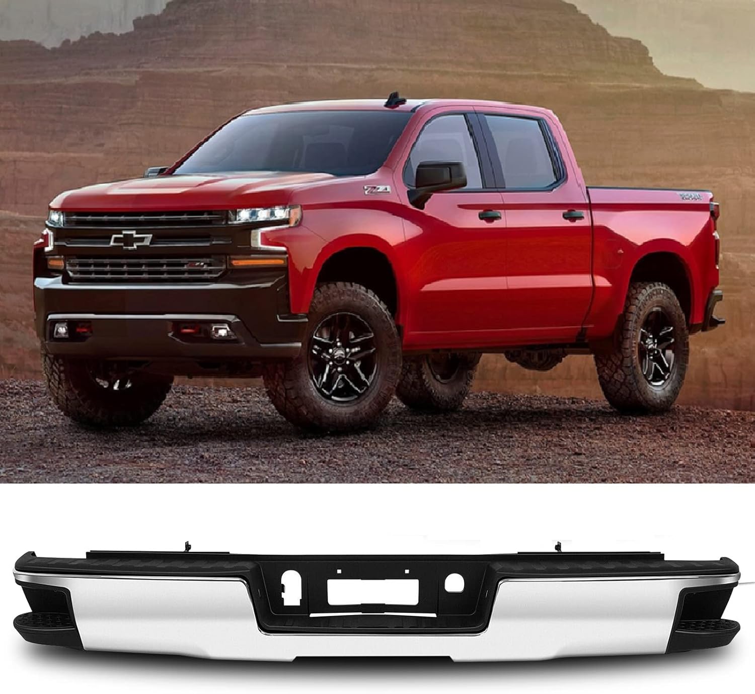 Amazon.com: Acmex Rear Bumper Compatible with 2014-2018 Chevy Silverado ...