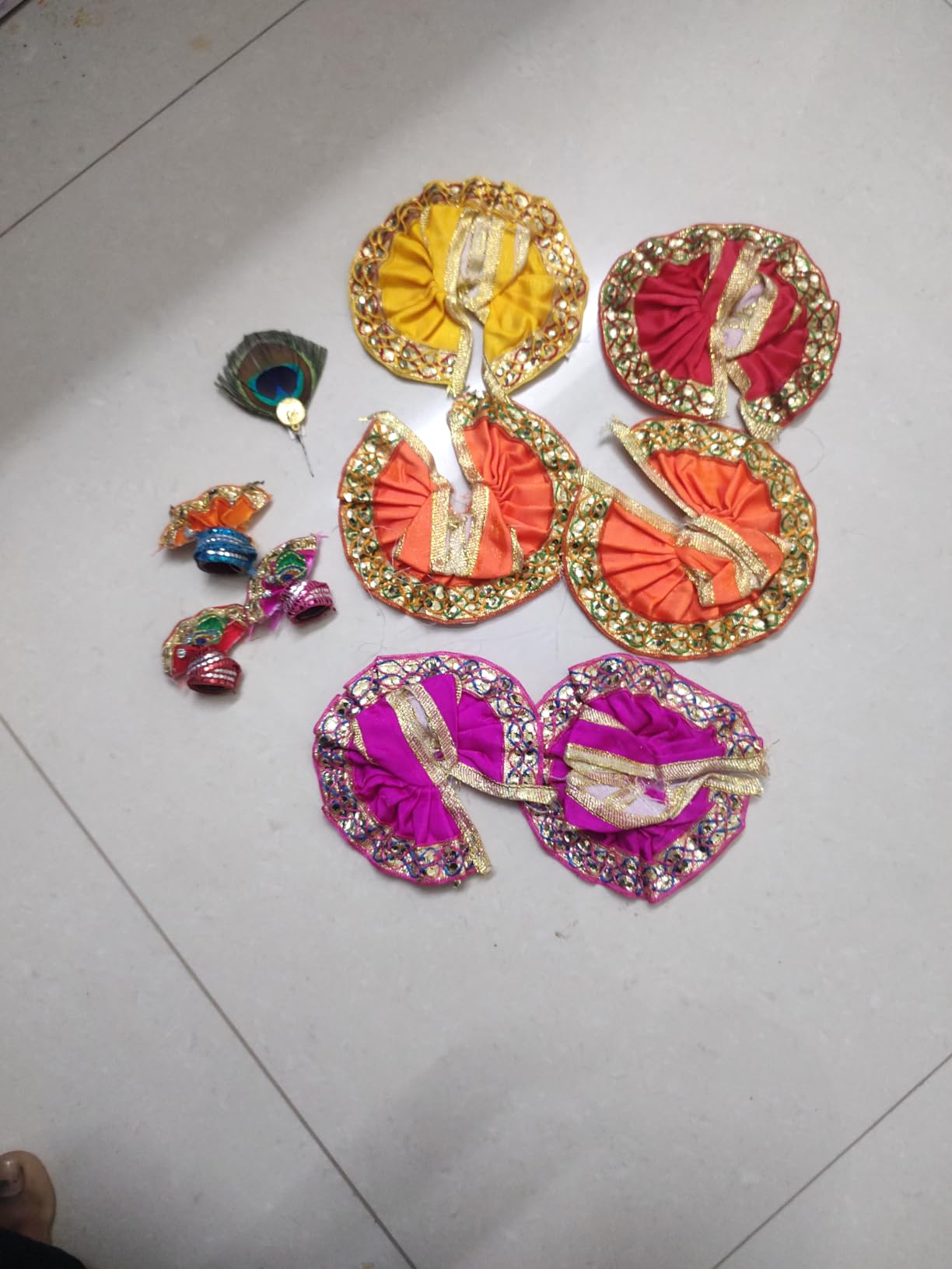 Laddu Gopal Dress (Poshak Set with Pagdi Combo Pack of 6) Bhagwan Ke ...