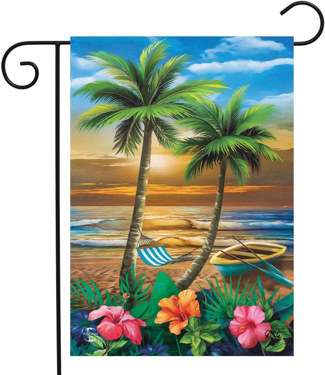 Amazon.com : Mugod Tropical Flowers Garden Flag Beautiful Hibiscus and ...