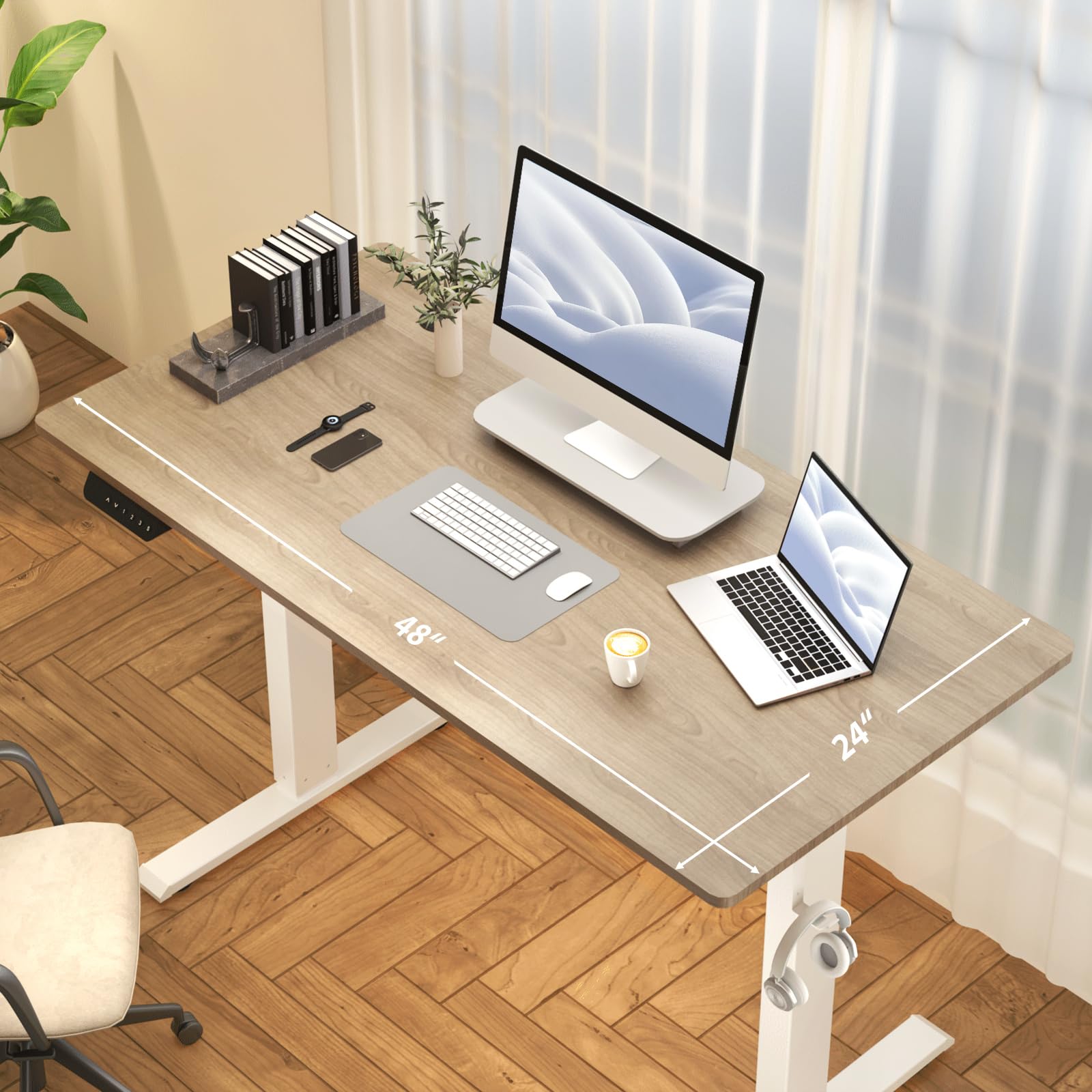 Snapklik.com : AIMEZO Electric Height Adjustable Stand Up Desk Standing ...