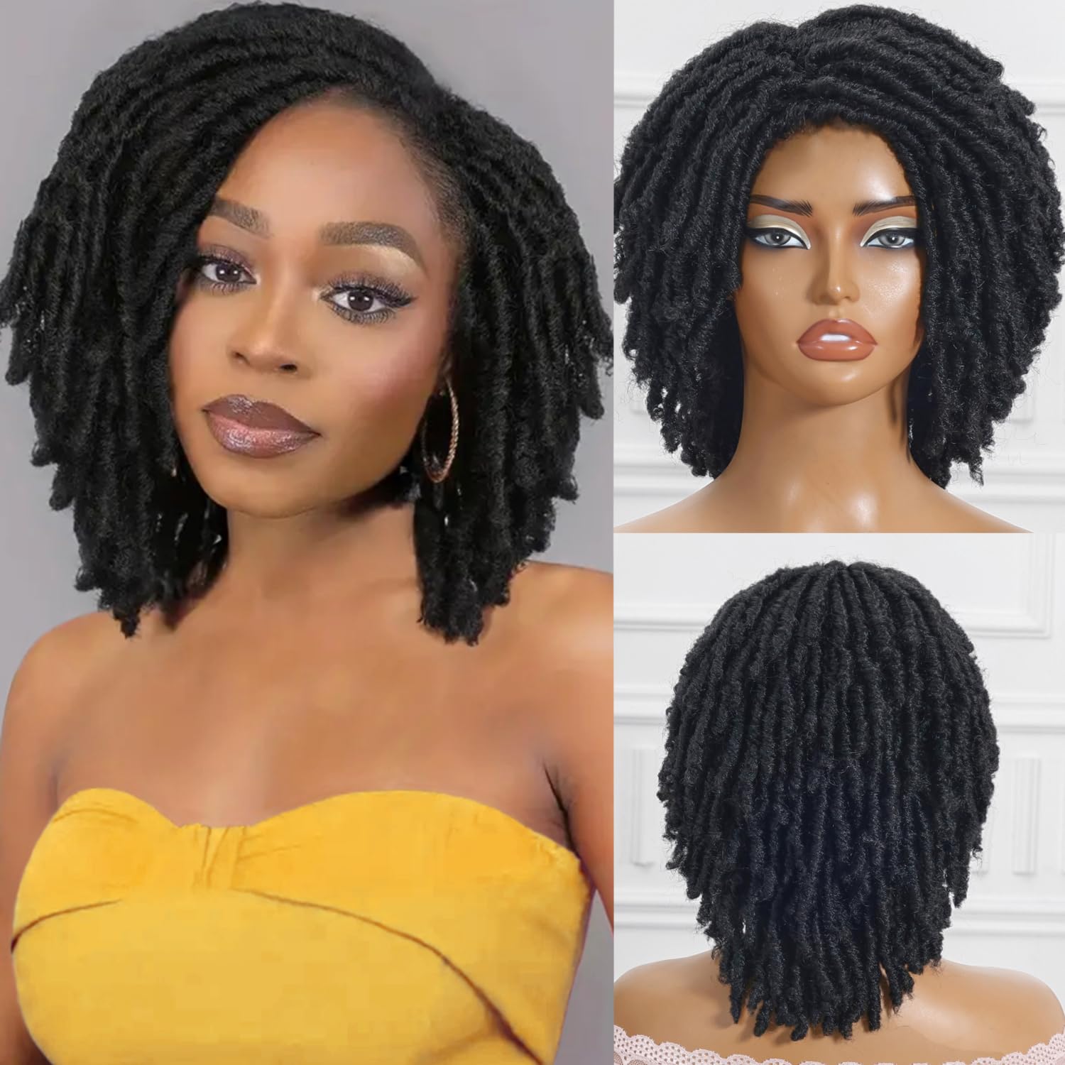 Amazon.com : Dreadlock Wig For Black Women And Men Short Afro Twist ...