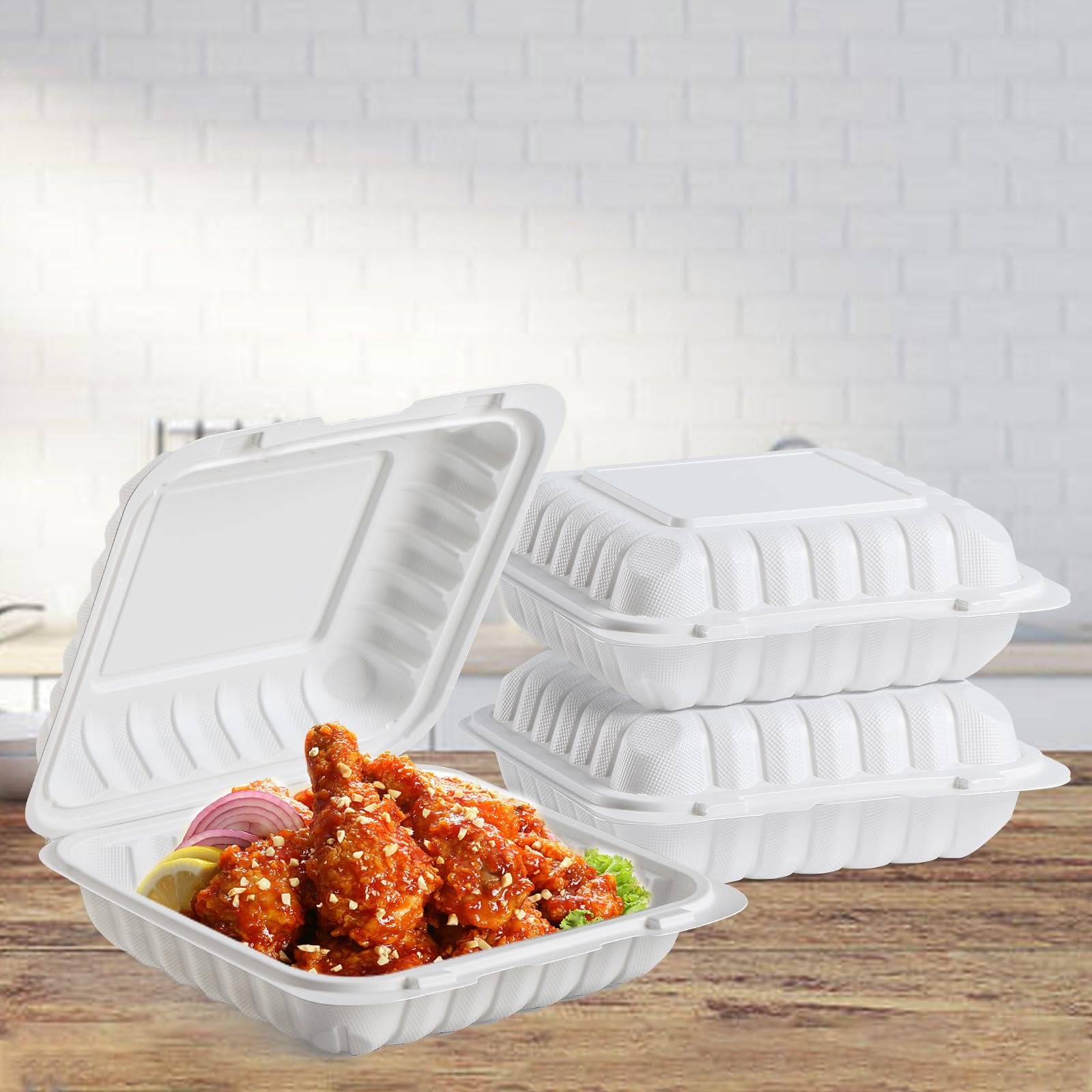 Take Out Containers With Lids New, Recycled Post Consumer PET
