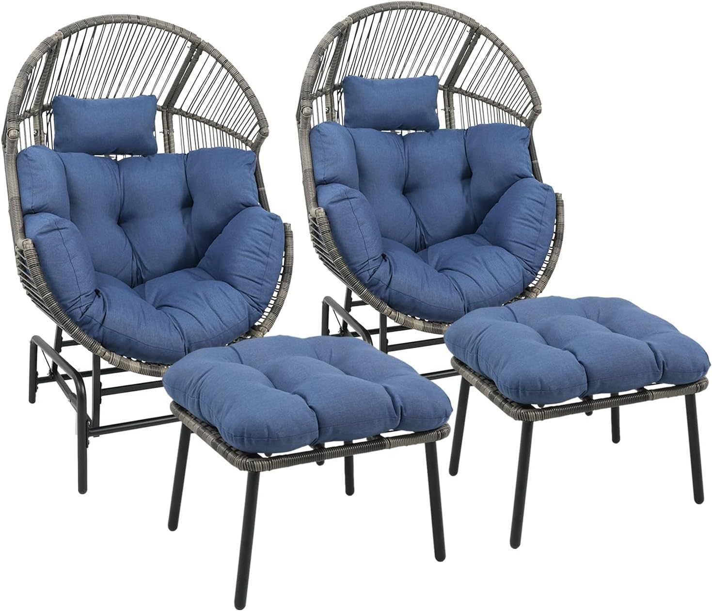 Amazon.com : Patio Chairs Outdoor Egg Chair - Rattan Patio Lounge ...