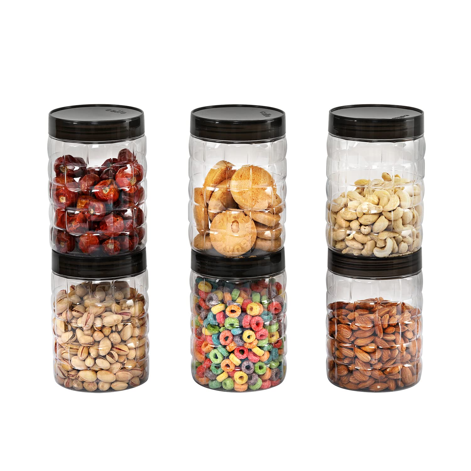 Buy CELLO Checkers Pet Plastic Airtight Container Set (6-Piece, 2000 ml ...