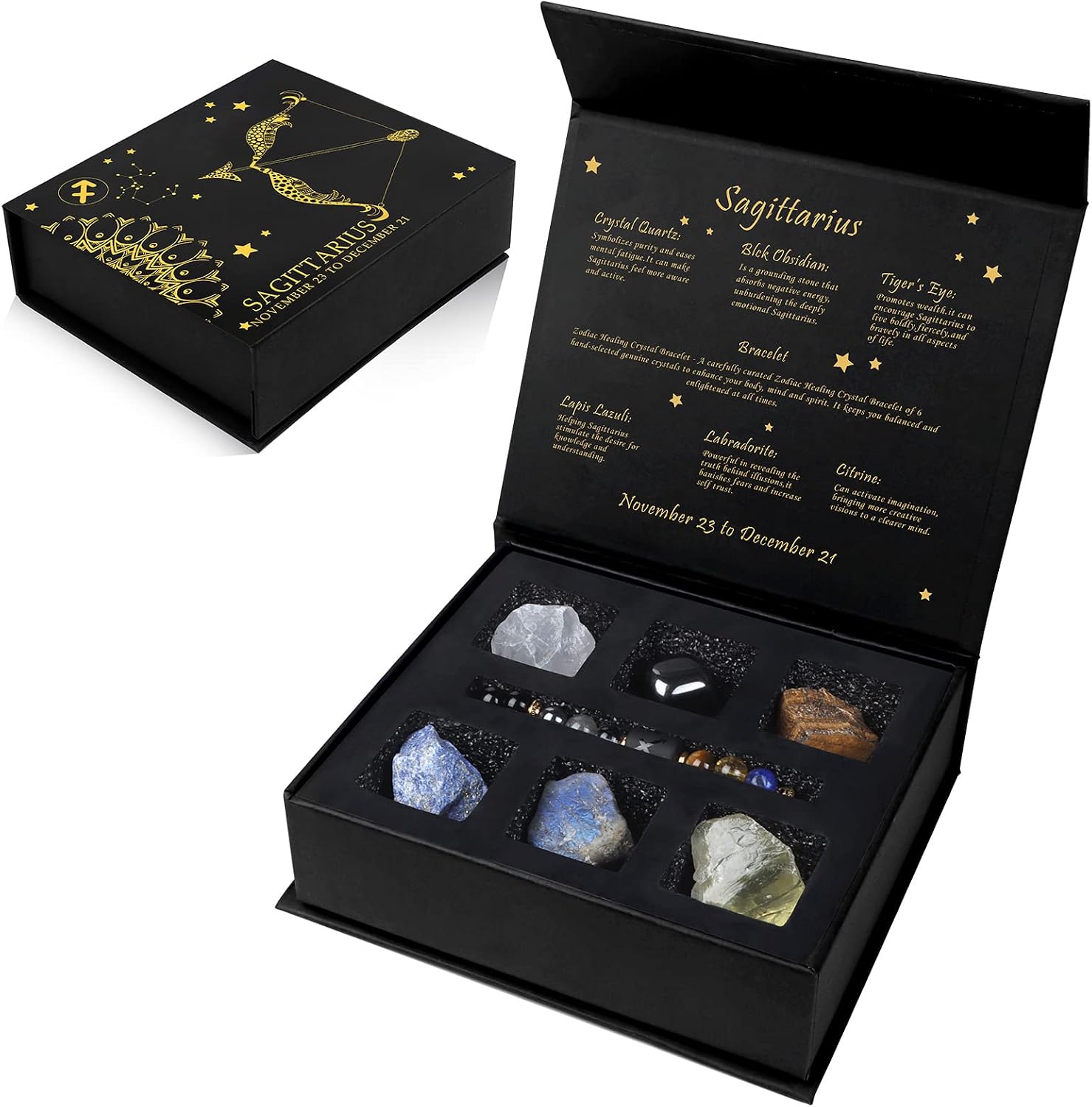 Amazon.com: GolbalJew Sagittarius Crystals Gift Set, Zodiac Signs ...