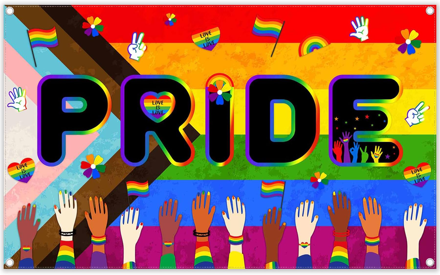 Amazon.com : Swepuck 72x43inch Pride Month Backdrop Colorful Rainbow ...