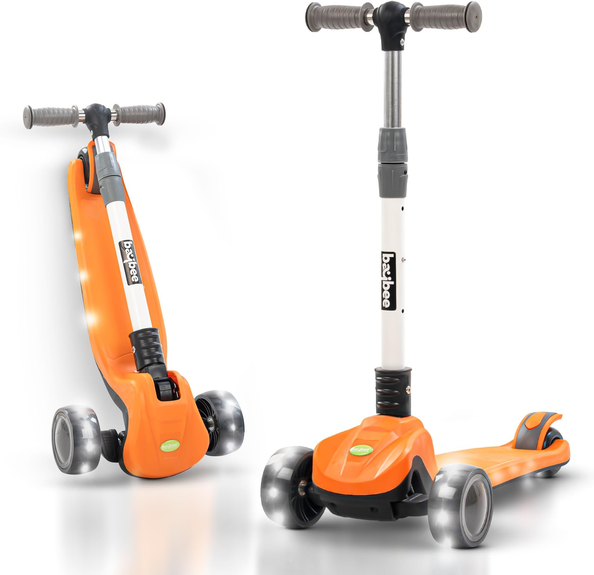 Toy House Two Wheeled Metal Folding Skate Scooter with Disco Wheels and ...