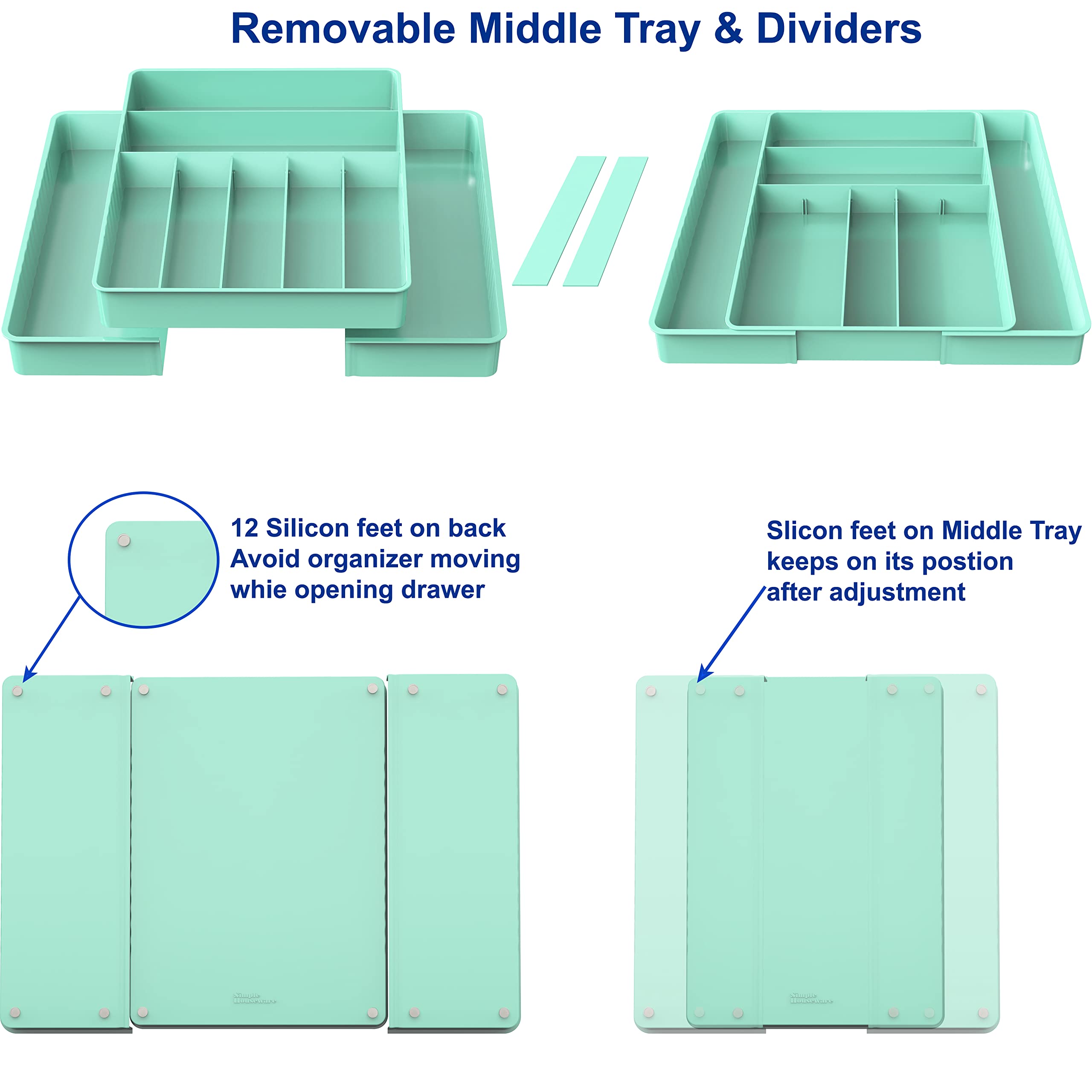 Snapklik.com : Simple Houseware Expandable Kitchen Drawer Flatware ...