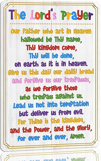 Amazon.com: The Lord's Prayer Metal Sign Our Father Prayer Wall Decor ...