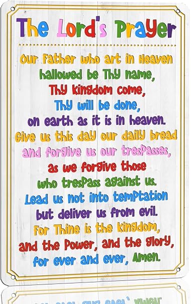 Amazon.com: The Lord's Prayer Metal Sign Our Father Prayer Wall Decor ...