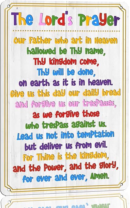 Amazon.com: The Lord's Prayer Metal Sign Our Father Prayer Wall Decor ...