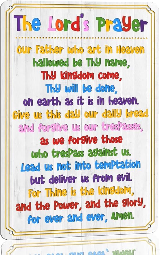 Amazon.com: The Lord's Prayer Metal Sign Our Father Prayer Wall Decor ...